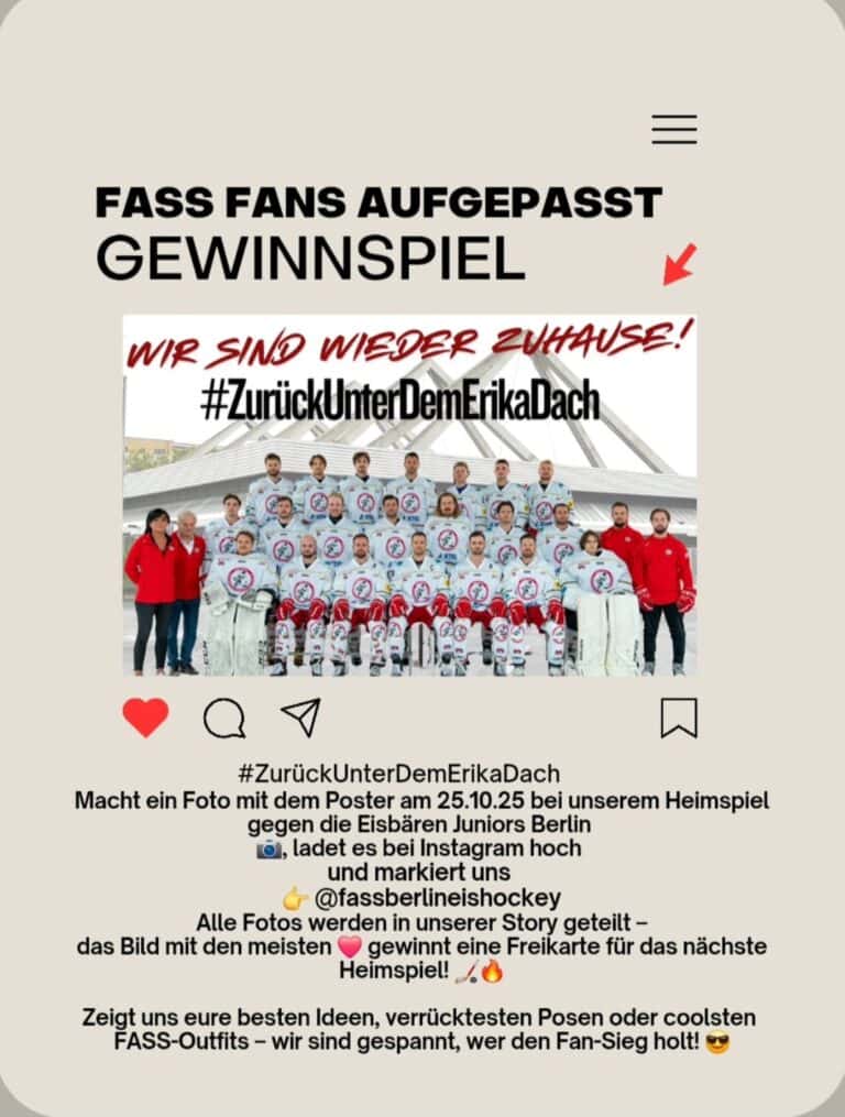 Heimpremiere: FASS empfängt Eisbären im Erika-Heß-Eisstadion – FASS ...